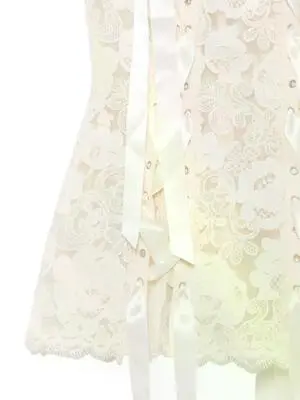 Simone Rocha Heavy Lace-overlay Lace-up Top