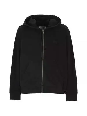 MAISON MARGIELA Logo-patch Zip-up Hoodie - Black