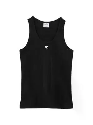 COURREGES Ribbed-knit Vest Top
