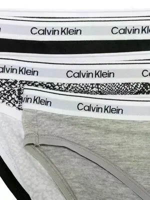 Calvin Klein Logo-waistband Thongs - Black