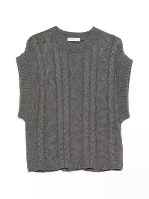 Liviana Conti Cable-knit Vest - Grey