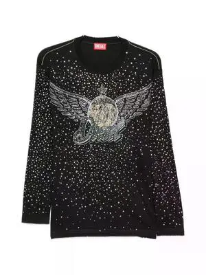 DIESEL® Rhinestone-embellished Long-sleeve T-shirt