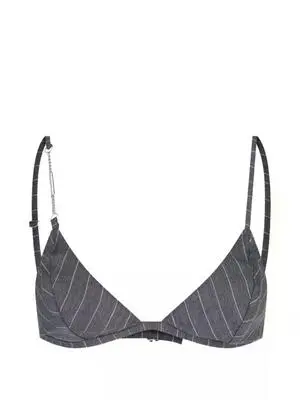 DONDUP Pinstripe-pattern Chain-link Bra - Grey