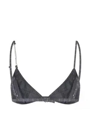 DONDUP Pinstripe-pattern Chain-link Bra - Grey