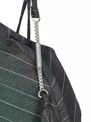 DONDUP Pinstripe-pattern Chain-link Bra - Grey