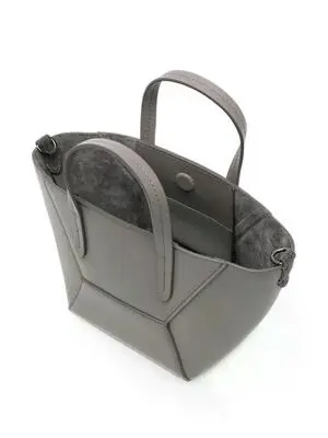 Brunello Cucinelli Duo Leather Tote Bag - Grey