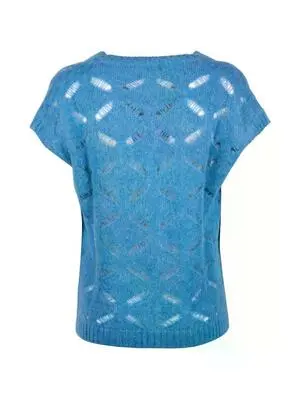 KANGRA Ladder-stitch V-neck Sweater