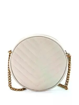 Saint Laurent Vinyle Round Camera Bag Matelasse Chevron Leather Crossbody Bag