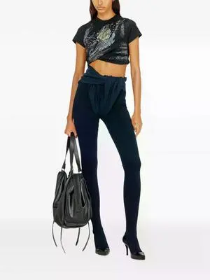 DIESEL® Rucked-up T-shirt In Double-layer Jersey - Black