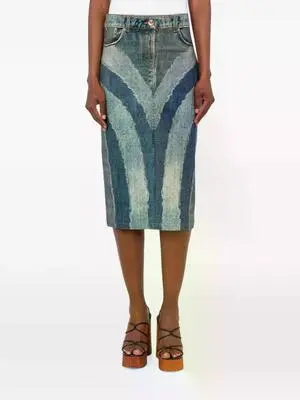 Moschino Printed Stretch Cotton Jersey Skirt