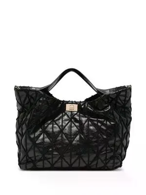 ERMANNO FIRENZE Large Quilted Shoulder Bag - Black