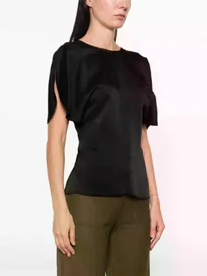 Victoria Beckham Satin-finish Cut-out Top