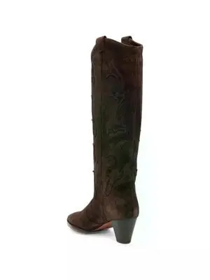 Ba&sh Embroidered Suede Boots