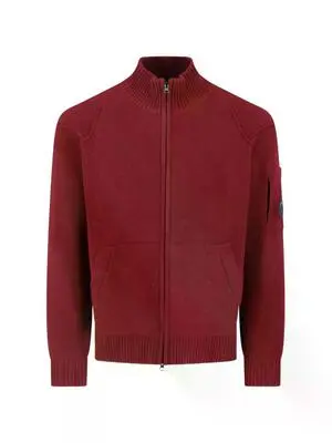 C.P. COMPANY Lambswool Lens Full-zip Sweater - Red