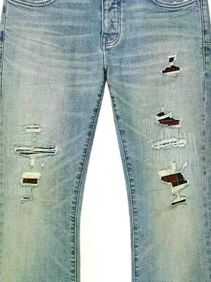 PURPLE BRAND Distressed Patchwork Jeans