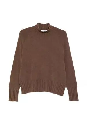 VELA SHOP Ribbed-knit High-neck Sweater - Brown