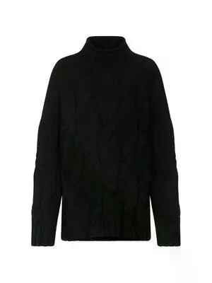 Loulou De Saison Cable-knit Stand-collar Sweater - Black