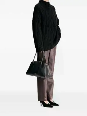 Loulou De Saison Cable-knit Stand-collar Sweater