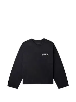 PURPLE BRAND Logo-print Cropped Sweatshirt - Black