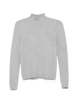 VELA SHOP High-neck Rib-trimmed Sweater - Grey
