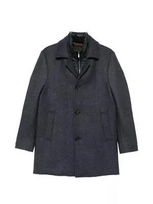 MOORER Button-fastening Coat - Blue