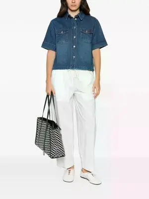 MAISON123 Short-sleeve Denim Shirt - Blue