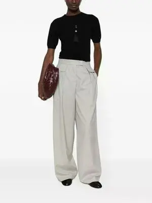 VELA SHOP Short-sleeve Ribbed-trim Top