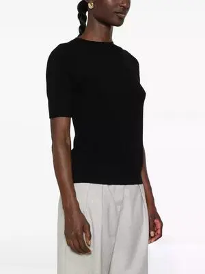 VELA SHOP Short-sleeve Ribbed-trim Top