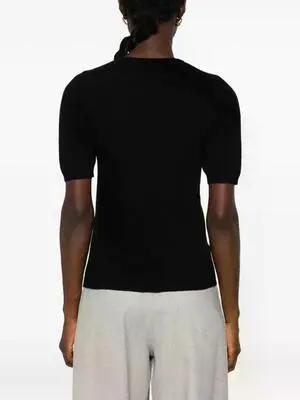 VELA SHOP Short-sleeve Ribbed-trim Top