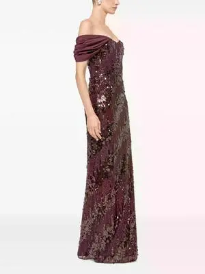 NISSA Off-shoulder Sequin Maxi Dress