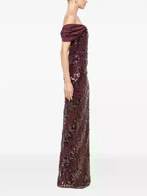 NISSA Off-shoulder Sequin Maxi Dress