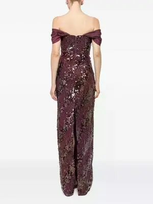 NISSA Off-shoulder Sequin Maxi Dress