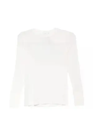 VELA SHOP Long-sleeve Crew-neck Top - White