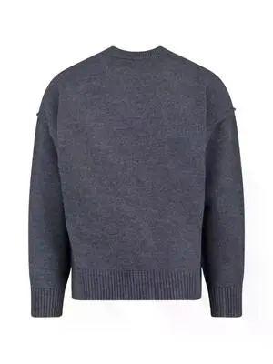 AMI Paris Crewneck Wool Sweater With De Coeur
