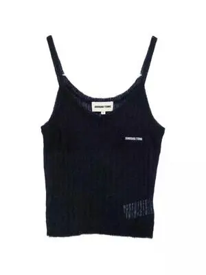 SHUSHU/TONG Ribbed Logo-embroidered Top