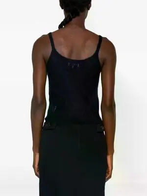SHUSHU/TONG Ribbed Logo-embroidered Top