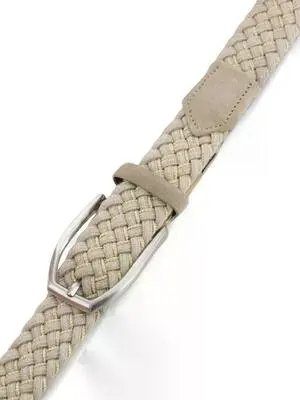 Boggi Milano Woven Stretch Wool Blend Belt