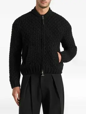Manière De Voir Darel In Wool Knit Bomber Jacket