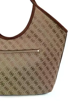 Guess Samantha Monogram-print Logo-plaque Tote Bag