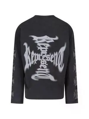 REPRESENT Mh Logo-print Long-sleeve T-shirt