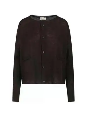 MA'RY'YA Button-fastening Virgin Wool Cardigan - Brown