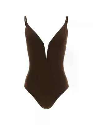 ERES Galbe V-neck Swimsuit - Brown