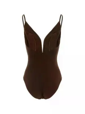 ERES Galbe V-neck Swimsuit - Brown