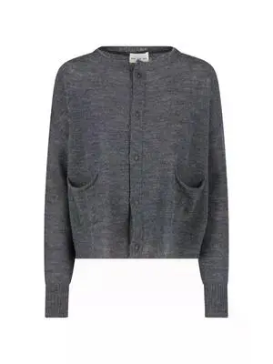 MA'RY'YA Button-up Patch-pocket Cardigan - Grey