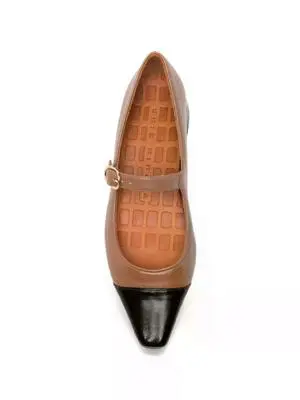 Chie Mihara Buckle-strap Ballet Flats - Brown