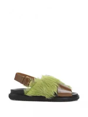 Marni Fussbett Faux-fur Sandals