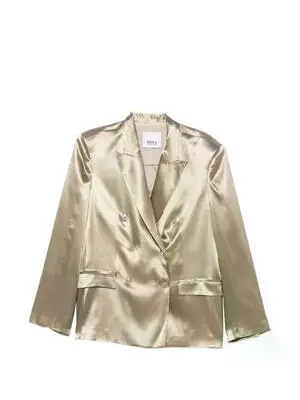 Erika Cavallini Double-breasted Satin Jacket - Neutrals