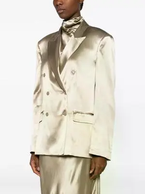Erika Cavallini Double-breasted Satin Jacket