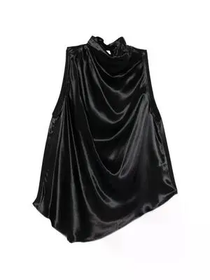Erika Cavallini Brian Draped High-neck Top - Black