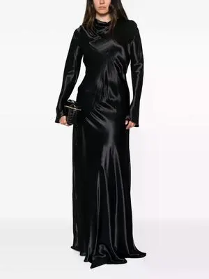 Erika Cavallini Open-back Satin Maxi Dress